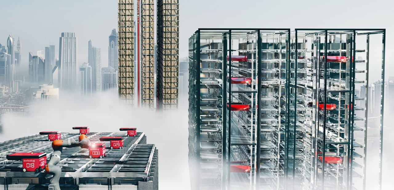 Warehouse AutoStore Storage and Order Picking System Solutions by Swisslog