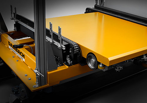 Shuttle and Rail-guided stacker cranes by Dambach Lagersysteme