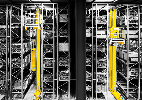 Shuttle and Rail-guided stacker cranes by Dambach Lagersysteme