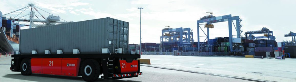 Vehicles and Forklift Trucks - handling containers at ports by Kalmar