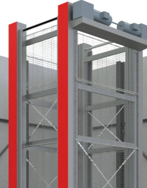 Discontinuous product elevator lift conveyor by Qimarox