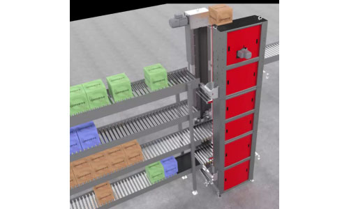 EXPO21XX - Discontinuous product elevator lift conveyor by Qimarox