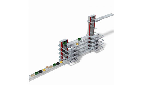 Discontinuous product elevator lift conveyor by Qimarox