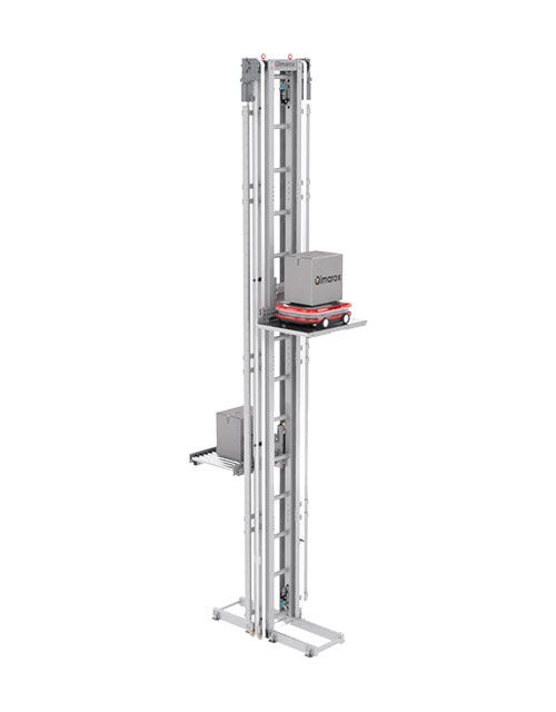 EXPO21XX - Discontinuous product elevator lift conveyor by Qimarox