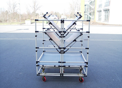 AGV, pipe racking system and trolley by CREFORM