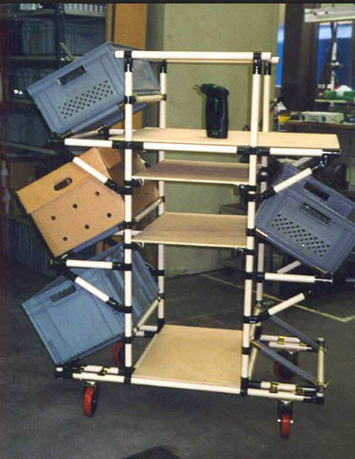 AGV, pipe racking system and trolley by CREFORM