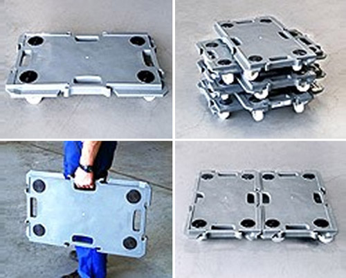 AGV, pipe racking system and trolley by CREFORM