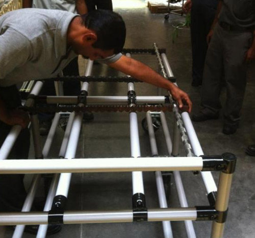 AGV, pipe racking system and trolley by CREFORM