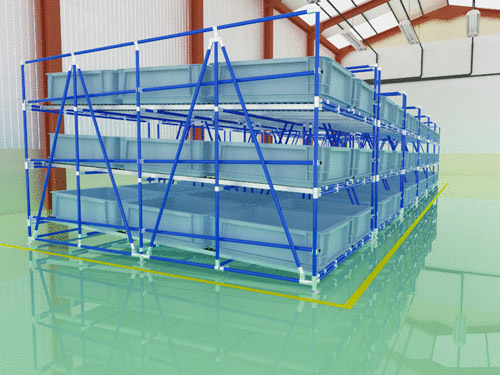 AGV, pipe racking system and trolley by CREFORM