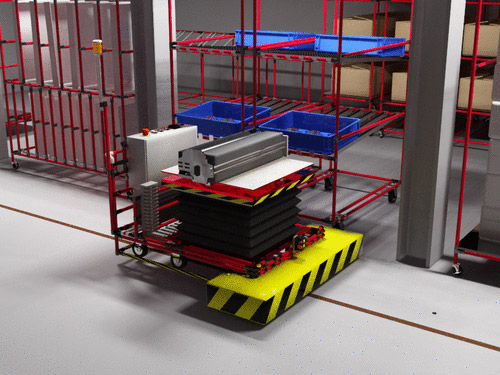 AGV, pipe racking system and trolley by CREFORM