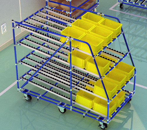 AGV, pipe racking system and trolley by CREFORM
