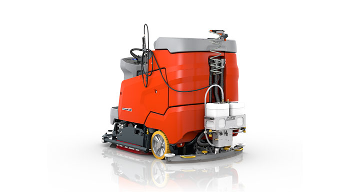 Sweeping, Sweeping & vacuuming, scrubbing & drying machine by Hako