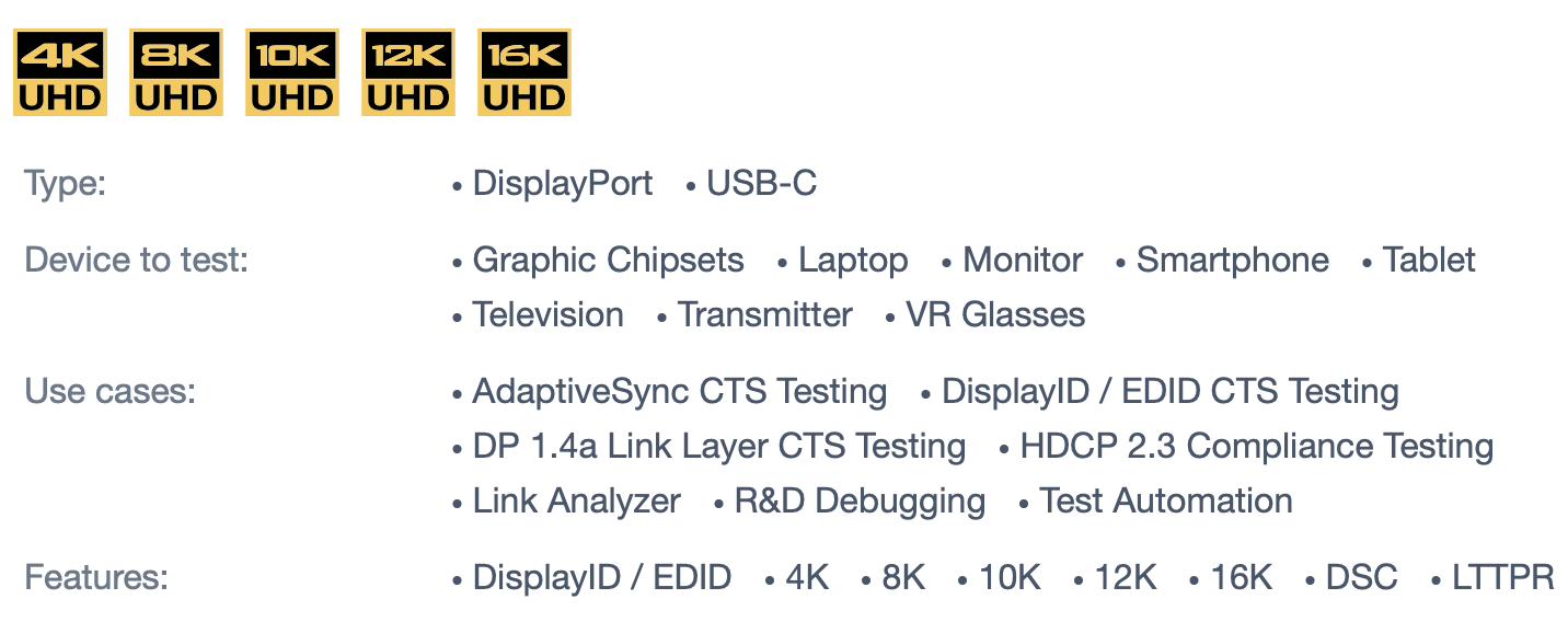 UNIGRAF: UCD-500 Gen2 • DisplayPort 2.1 Generator & Analyzer - EXPO21XX ...