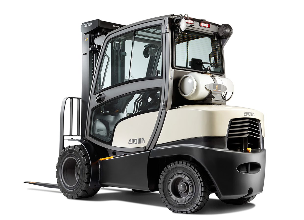 Crown's optional hard cabin for C-5 forklift truck significantly ...