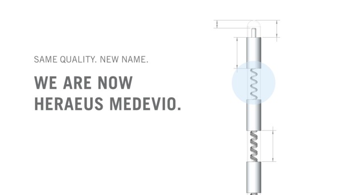 Heraeus Medical Components now operates under new name, Heraeus Medevio ...