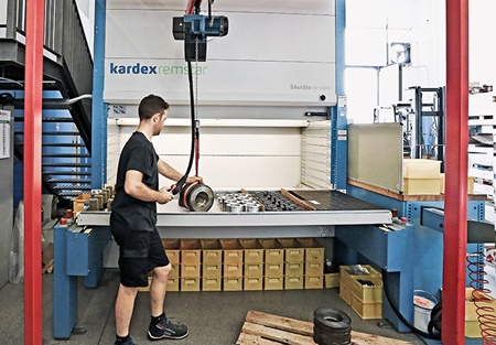 Ergonomic storage and retrieval of heavy machinery parts by Kardex ...